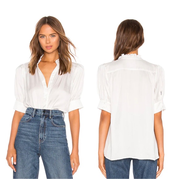 Selkie | Tops | Selkie The Victorian Blouse In Milk Flowy White Ruffle ...